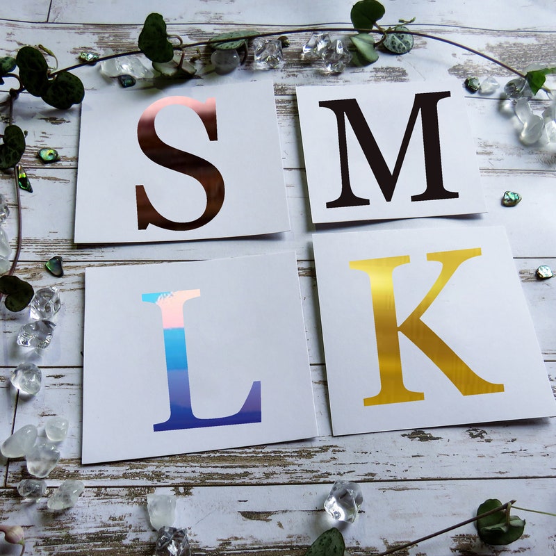 Silver Initials Stickers - Etsy UK