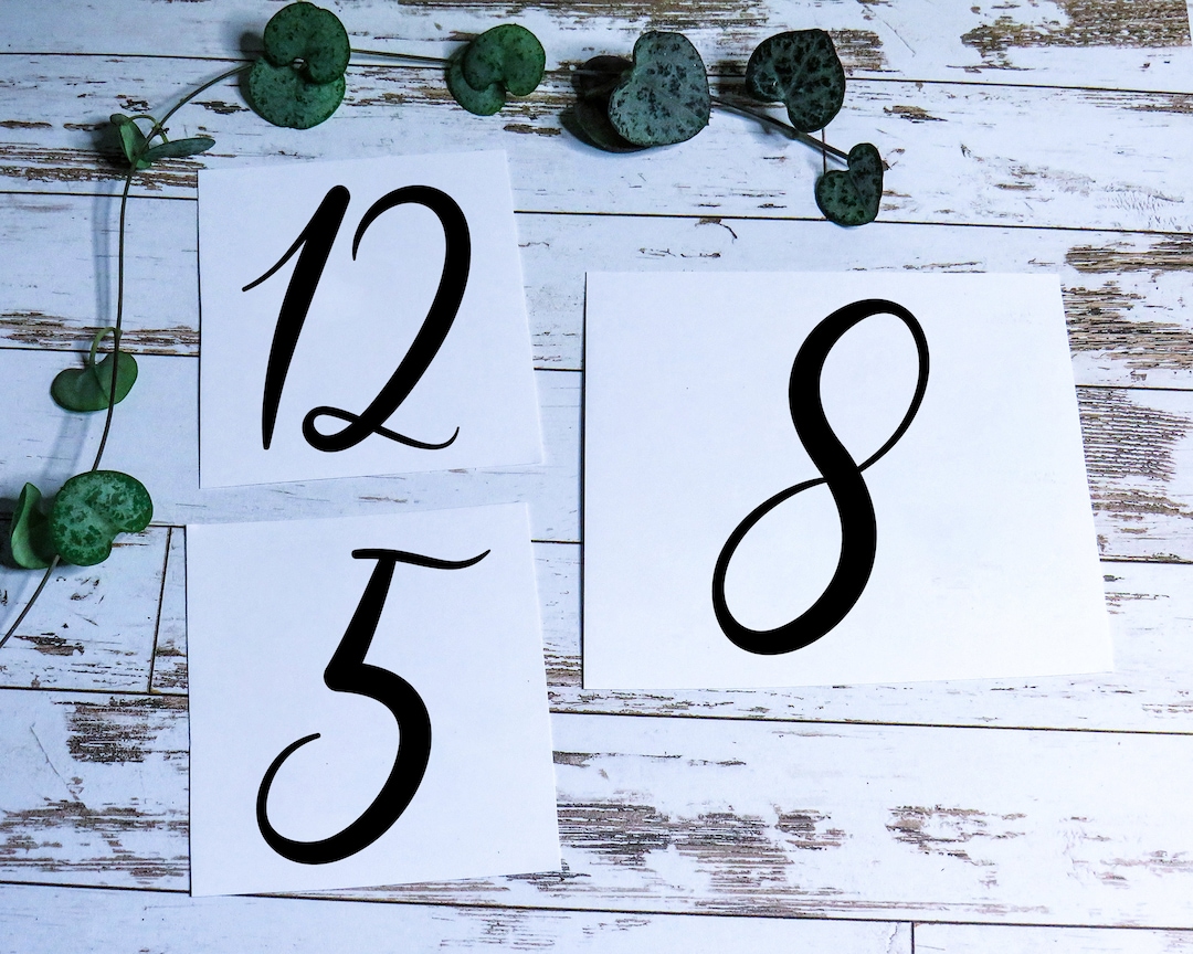 Number Vinyl Sticker Decal / Wedding Table Number / Foiled Vinyl Number ...
