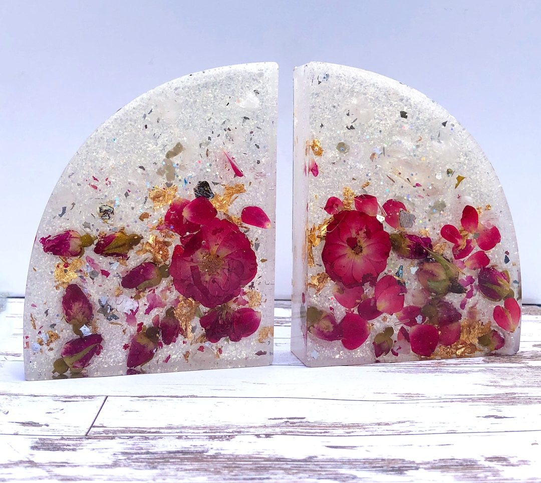 Resin Flower Bookends Cottage Core Bookworm Gifts for Book Lover - Etsy