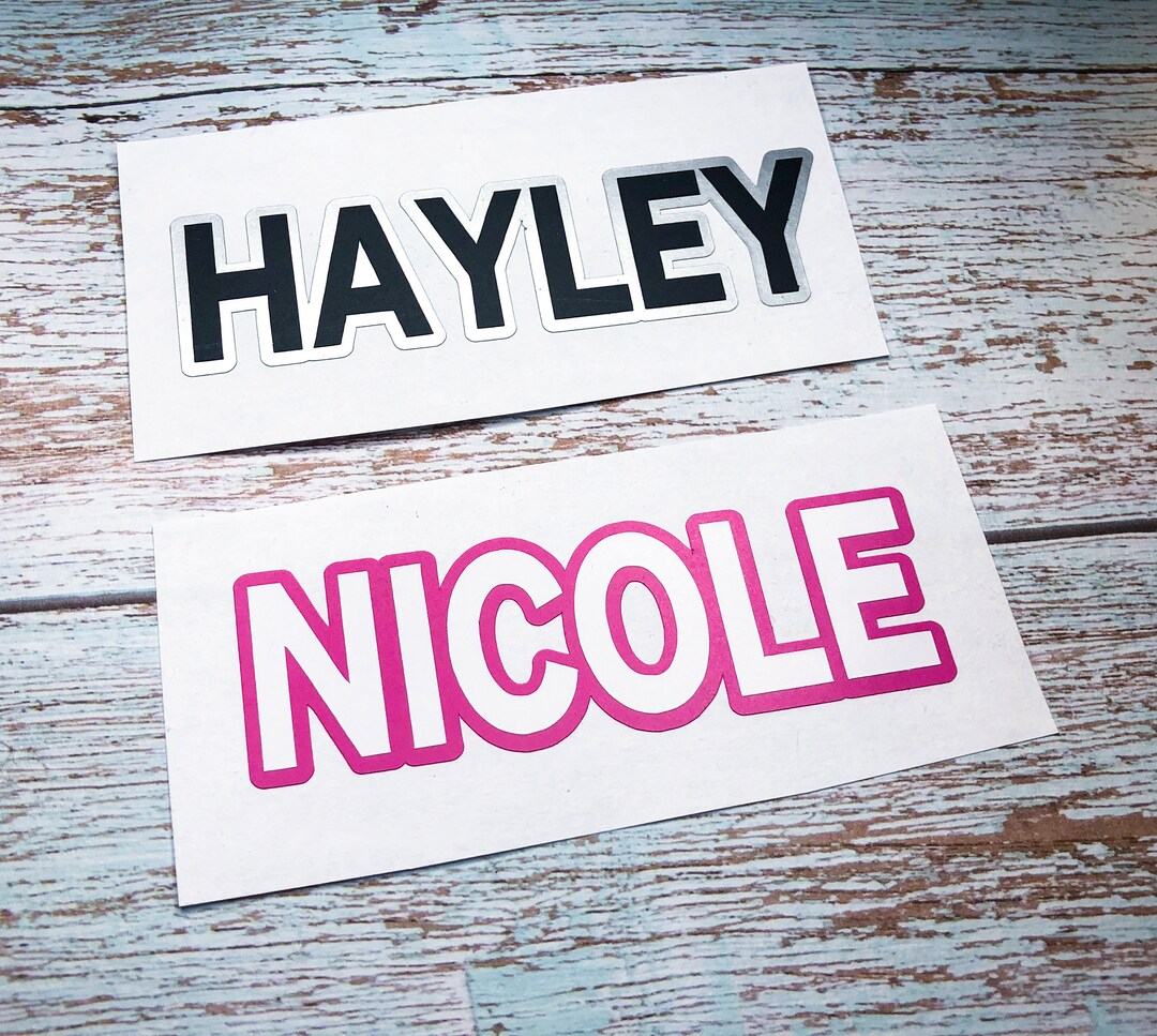 Reflective Vinyl Name Decal Stickers - Custom Name Decal - Personilsed ...