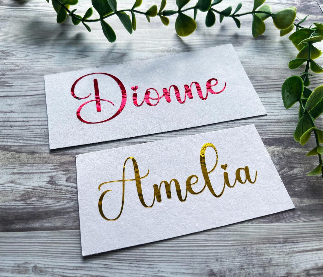 Chrome Foil Name Stickers: Custom Vinyl Decals - Etsy