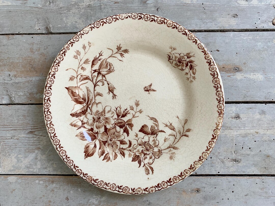 1900s ~ Ironstone Antique Dessert Plate ~ French Antique Made by GIEN ...