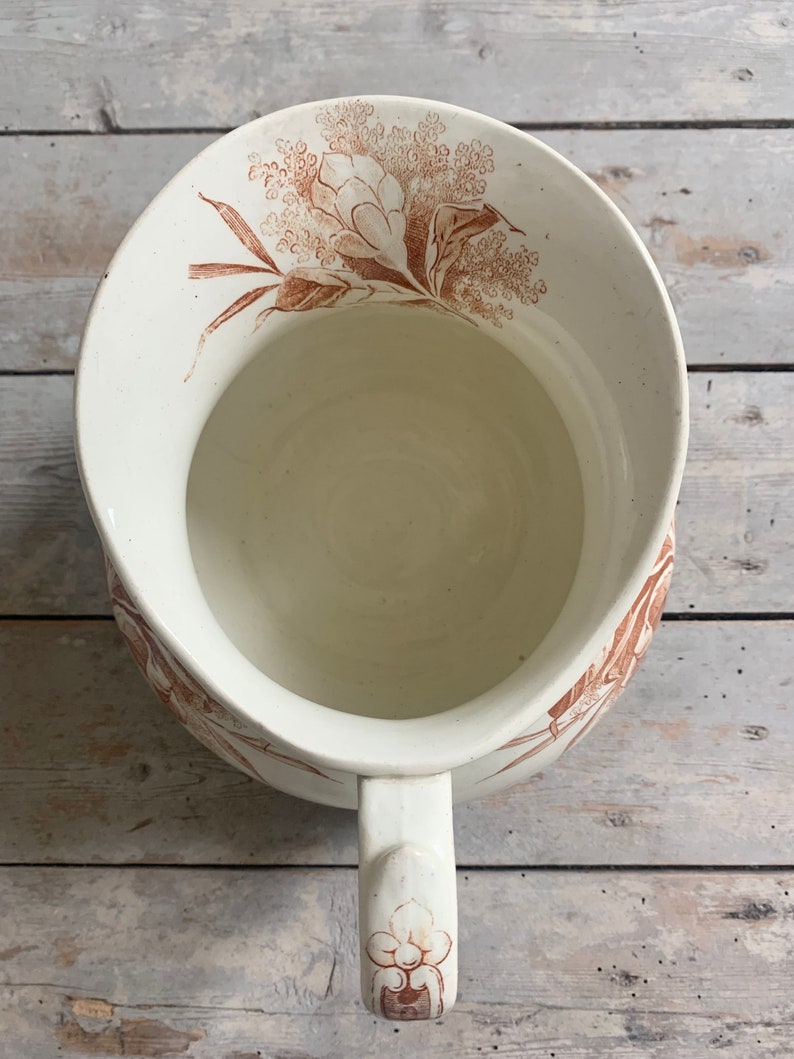 1890s ~ Ironstone Antique Water Pitcher ~ French Antique by Creil Et ...