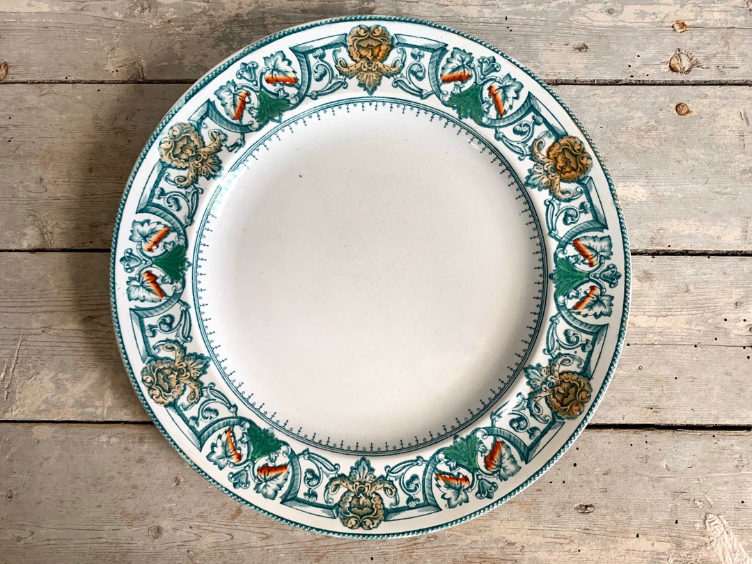 1870s Ironstone Iron Earth Hope & Carter Plate England Antique Golden ...