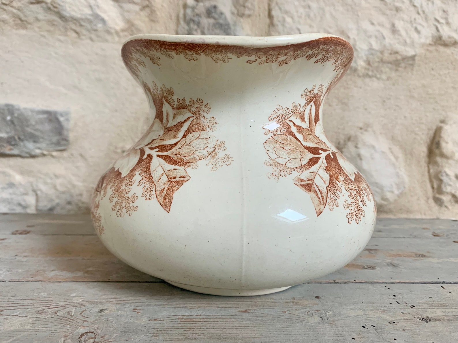 1890s ~ Ironstone Antique Water Pitcher ~ French Antique by Creil Et ...