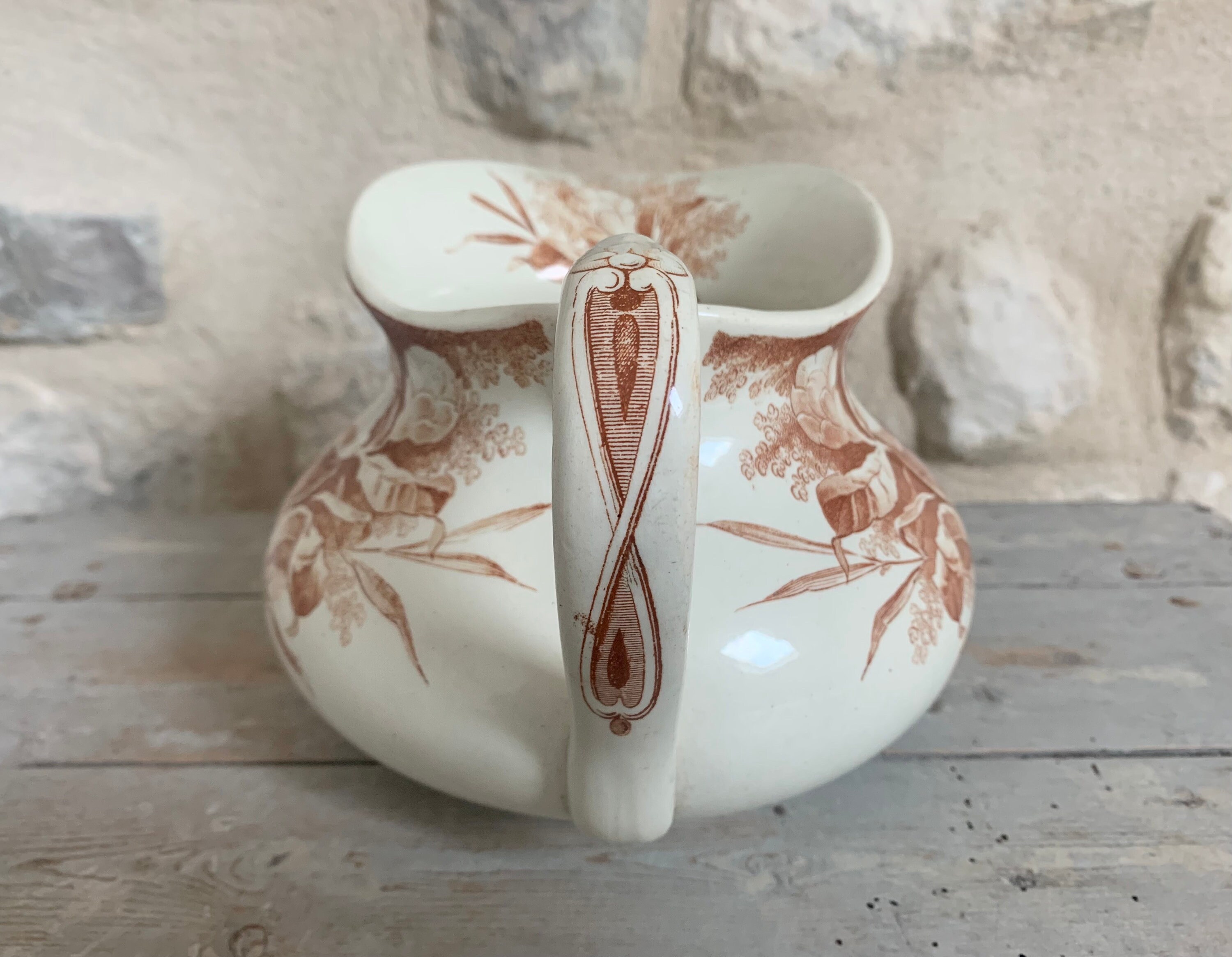 1890s ~ Ironstone Antique Water Pitcher ~ French Antique by Creil Et ...
