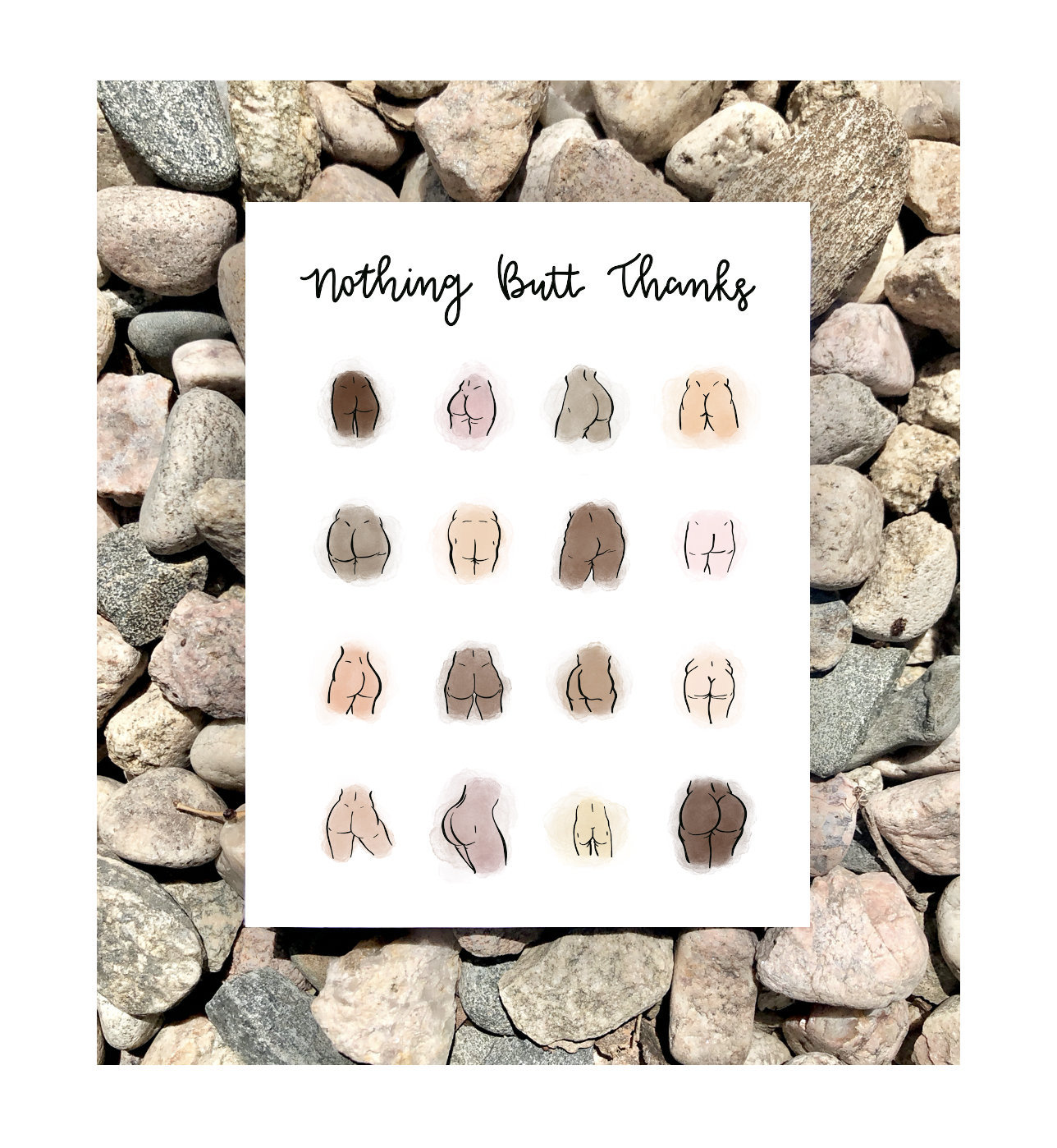 Nothing Butt Thanks, Naked Butts, Greeting Card, Sustainable, Eco ...