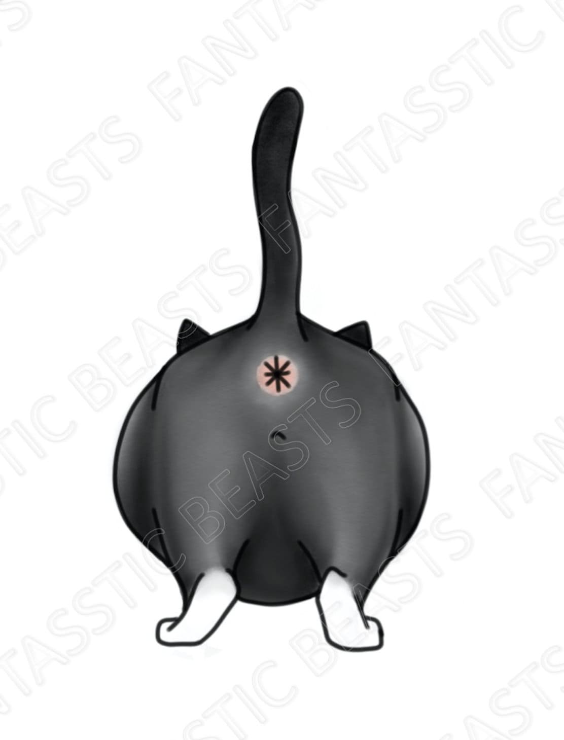 Trasero de gato gordo, original, arte mural, divertido, bonito, regalo, impresión digital ...