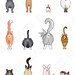 Cat Butts, Original Cat Print, Wall Art, Funny, Cute, Gift, Digital ...