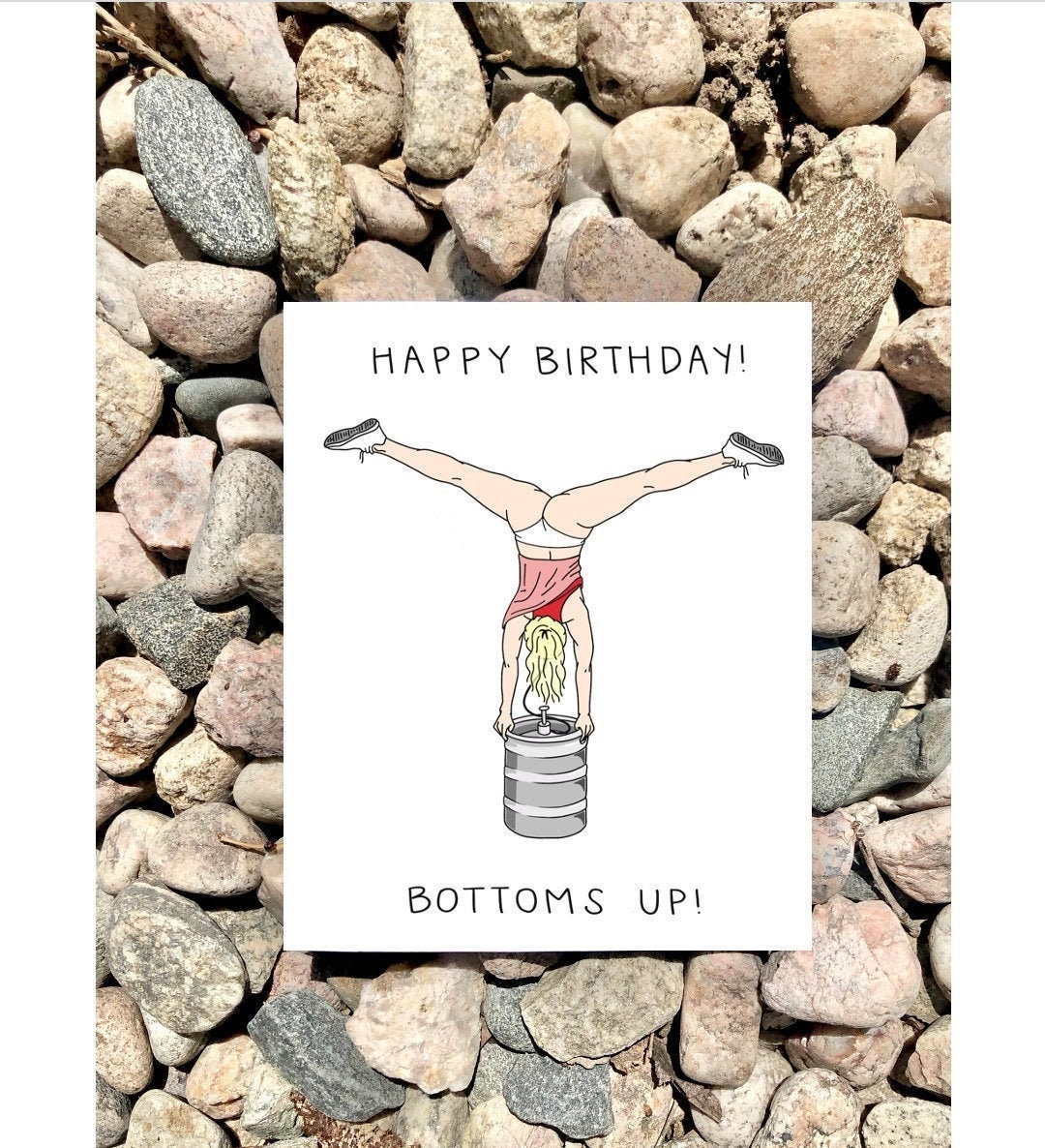 Happy Birthday Keg Stand "bottoms Up" Greeting Card, Sustainable, Eco ...