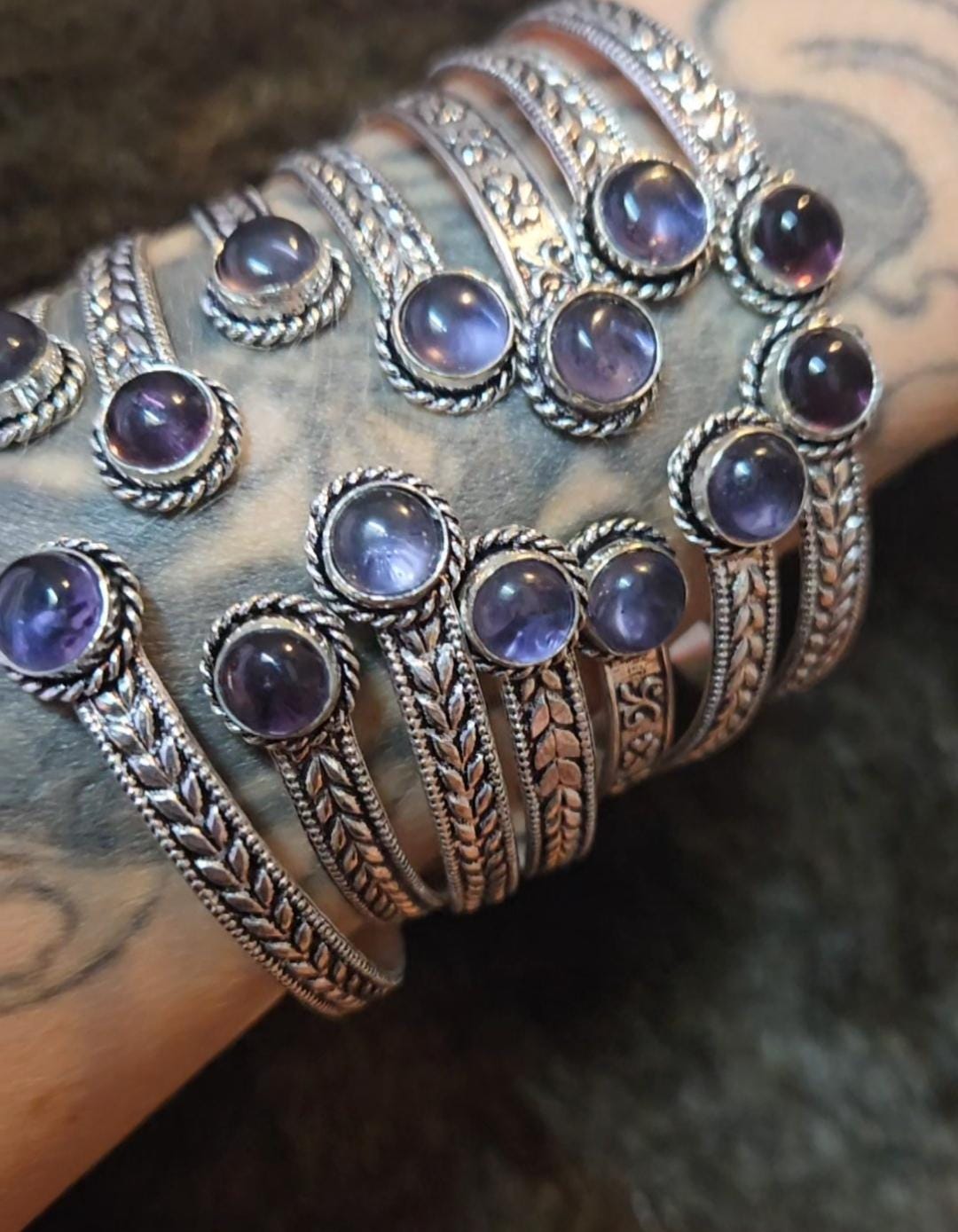 Colorado Amethyst Sterling Silver Cuff – Mountain Gothic Handcrafted ...