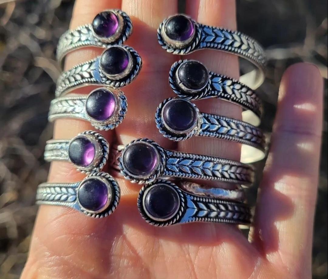 Colorado Amethyst Sterling Silver Cuff – Mountain Gothic Handcrafted ...