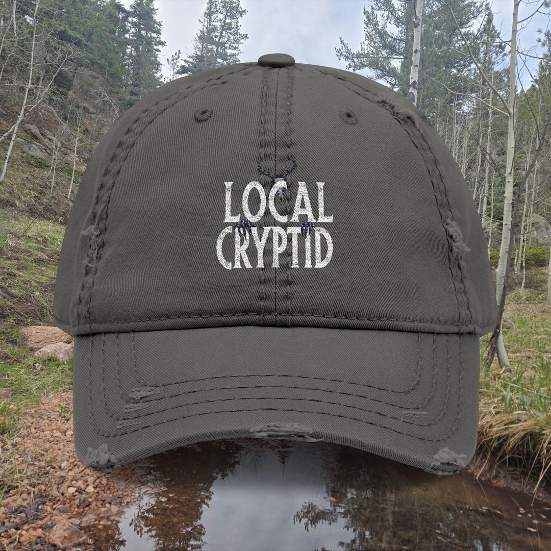 Local Cryptid Distressed Embroidered Hat - Etsy