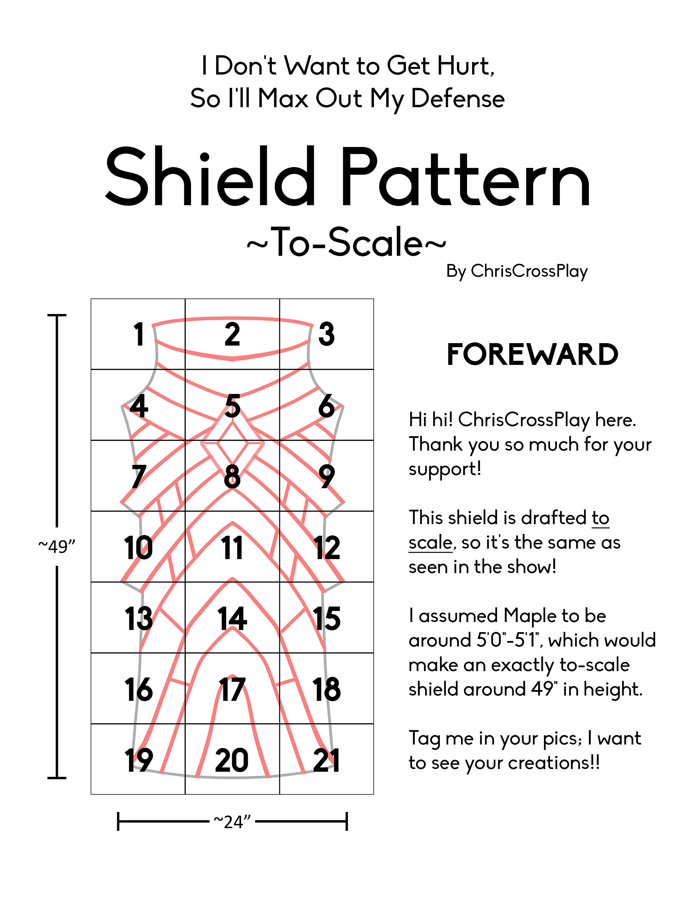 BOFURI Maple's Shield Pattern for Cosplay - Etsy