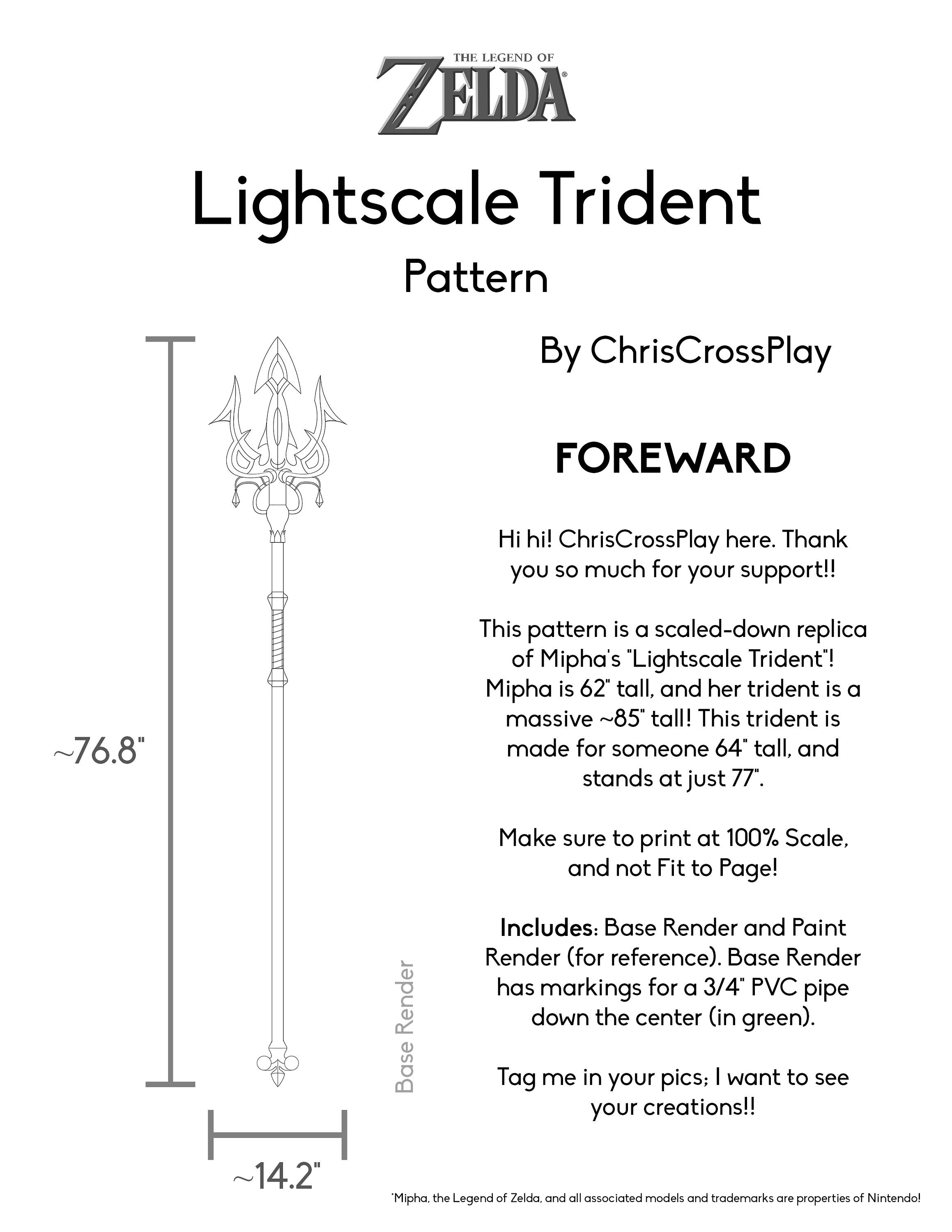 Legend of Zelda Breath of the Wild Mipha Lightscale Trident Cosplay ...