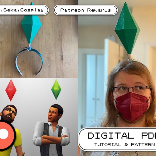 Sims 4 Plumbob Headpiece Diamond Cosplay Pattern - Etsy