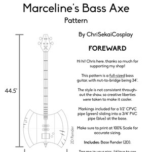Adventure Time Marceline Bass Axe Cosplay Pattern - Etsy