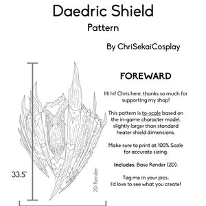 Skyrim Daedric Shield Cosplay Pattern - Etsy