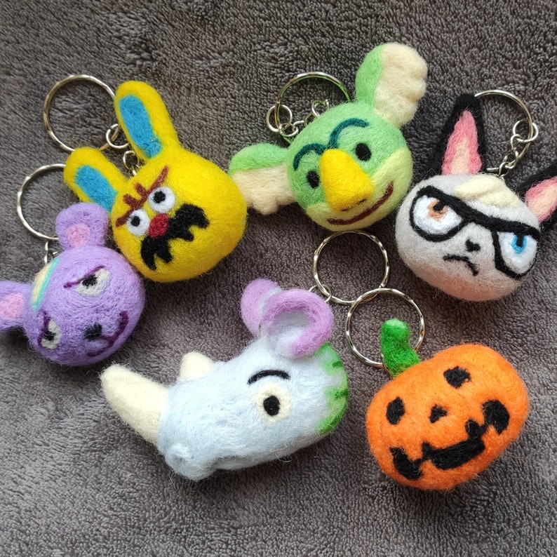 Needle Felted Animal Crossing Inspired Villager Keychain - Etsy
