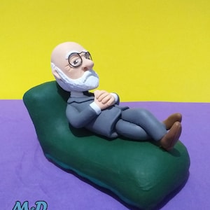Sigmund Freud Reflecting on the Divan / Freud Figurine / Freud Handmade ...