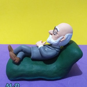 Sigmund Freud Reflecting on the Divan / Freud Figurine / Freud Handmade ...
