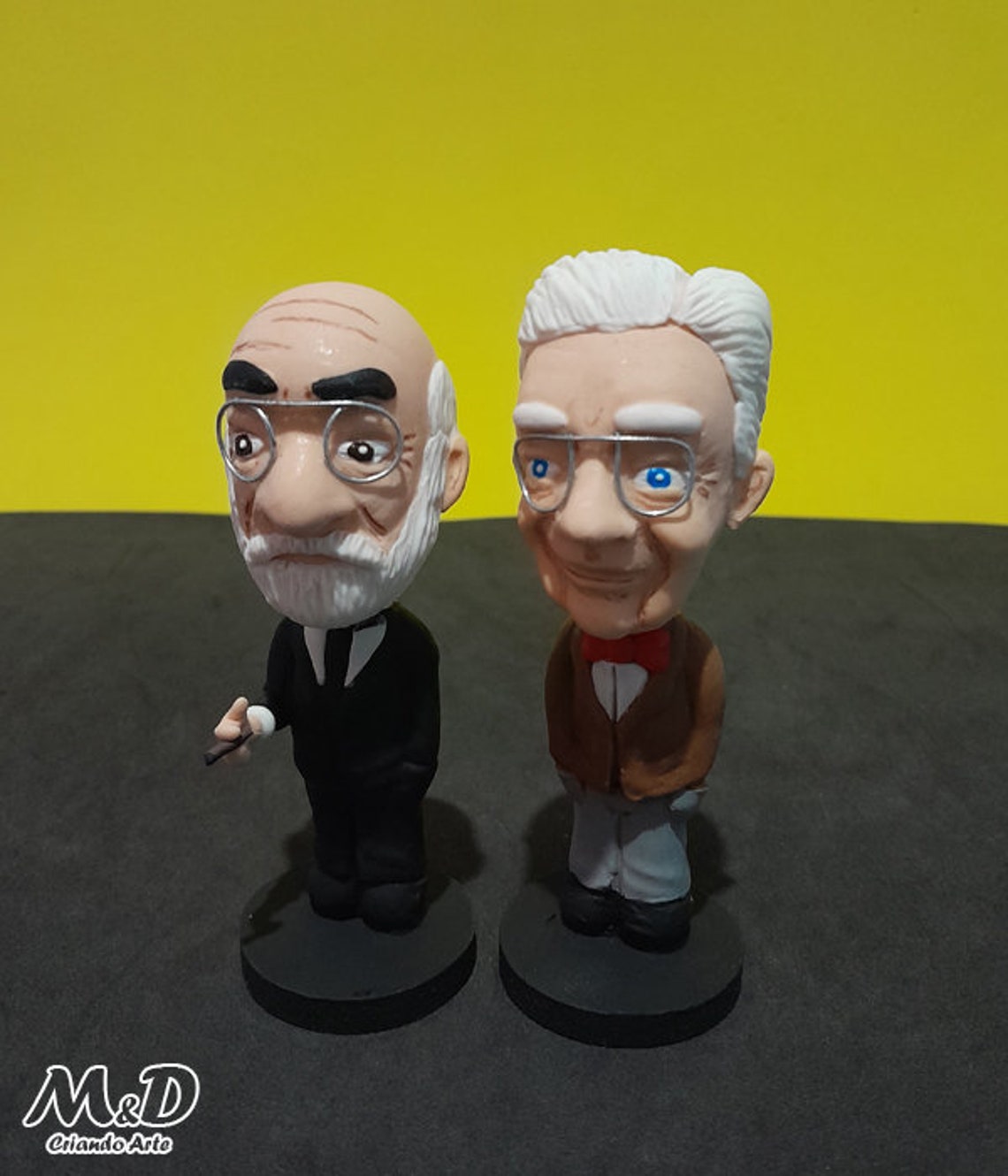 Sigmund Freud + Aaron Beck / Handmade Figures / Cold Porcelain - Etsy UK