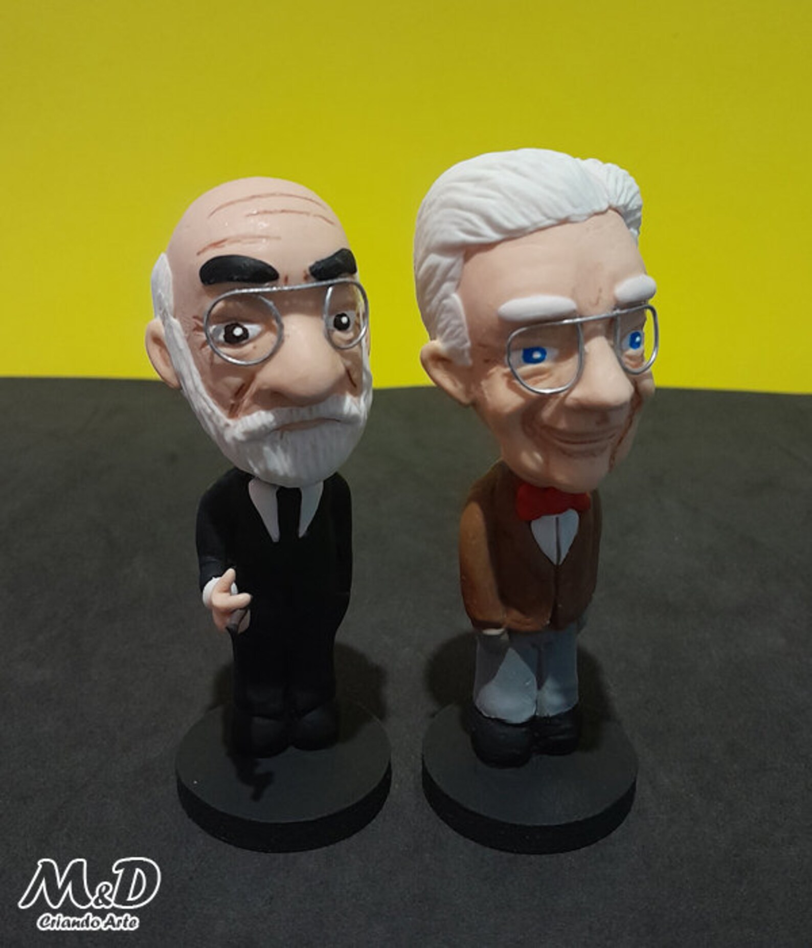 Sigmund Freud + Aaron Beck / Handmade Figures / Cold Porcelain - Etsy UK