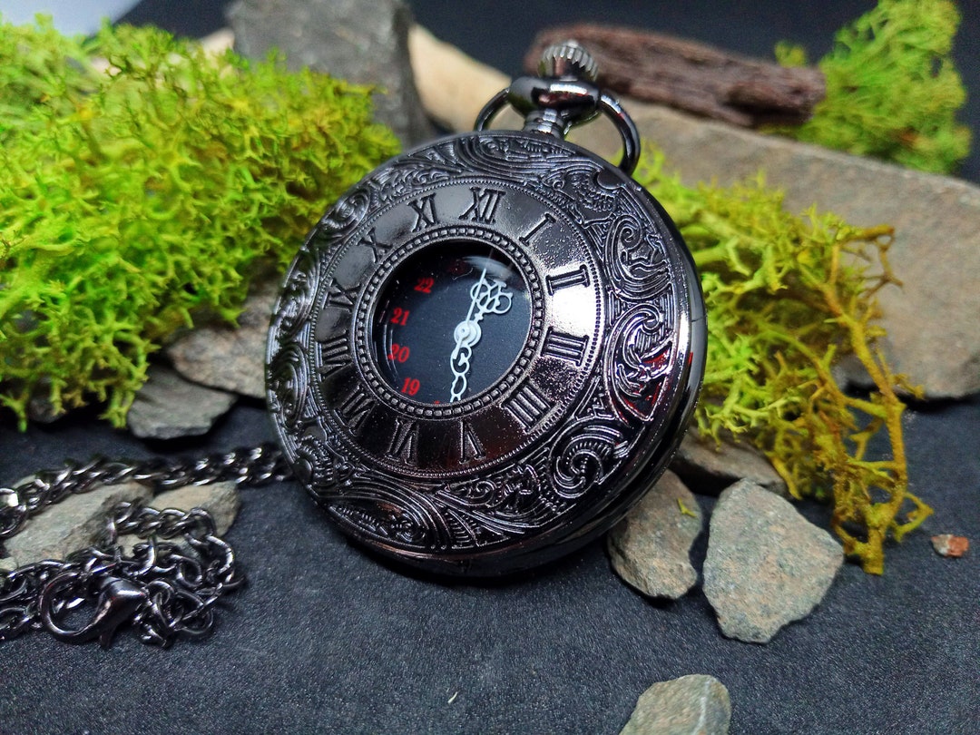 Gothic Pocket Watch, Victorian Jewelry, Rune Goth Accessory - Etsy