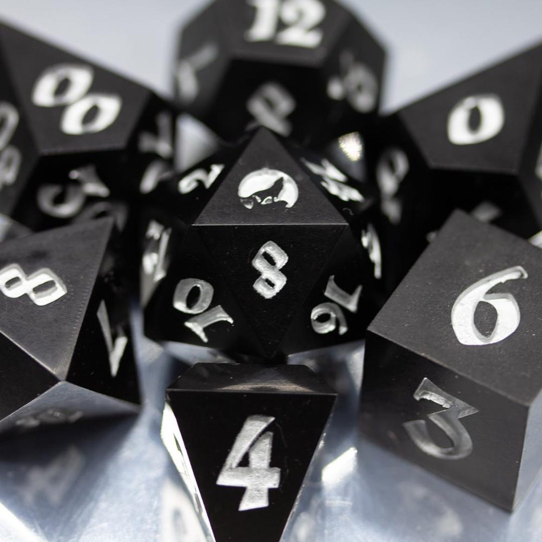 9-piece Polyhedral Dice Set - Onyx - Etsy