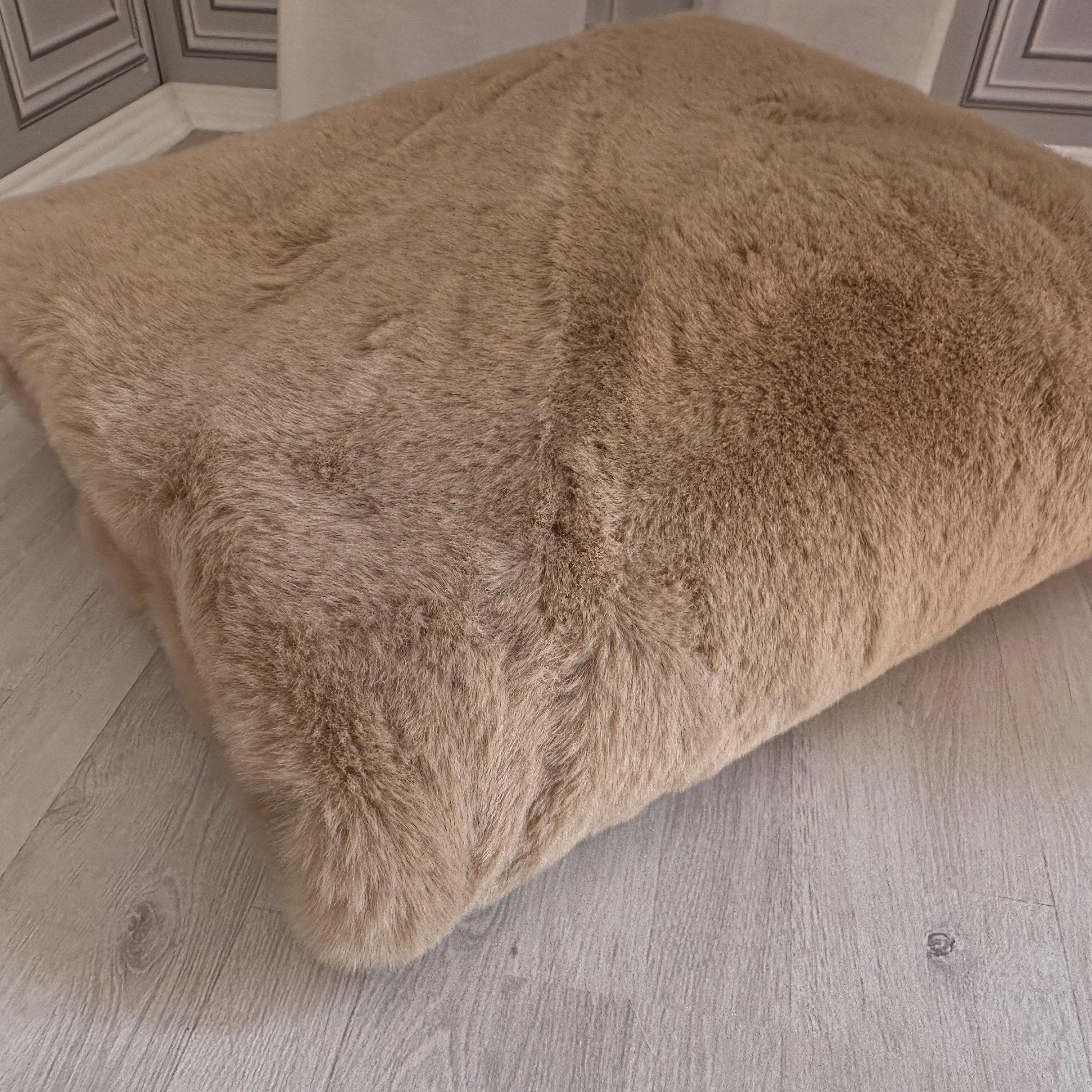 ALPACA Light Brown Faux Fur Fabric in Craft Squares 20x20 Inch 50x50cm ...