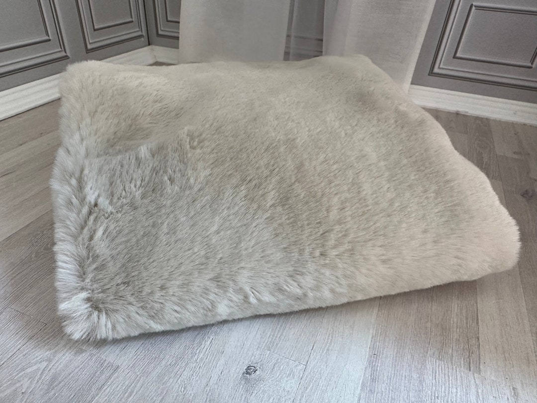 Light GREY Faux Fur Fabric in Craft Squares 20x20 Inch (50x50cm)- Brown ...