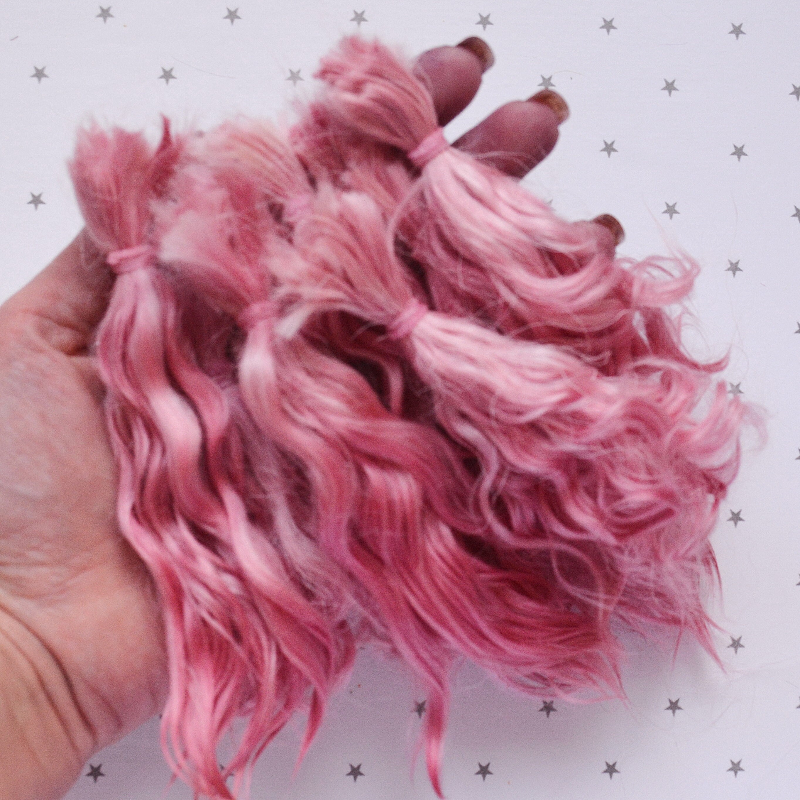 Doll hair Light pink organic hair. Doll Reborn hair doll | Etsy