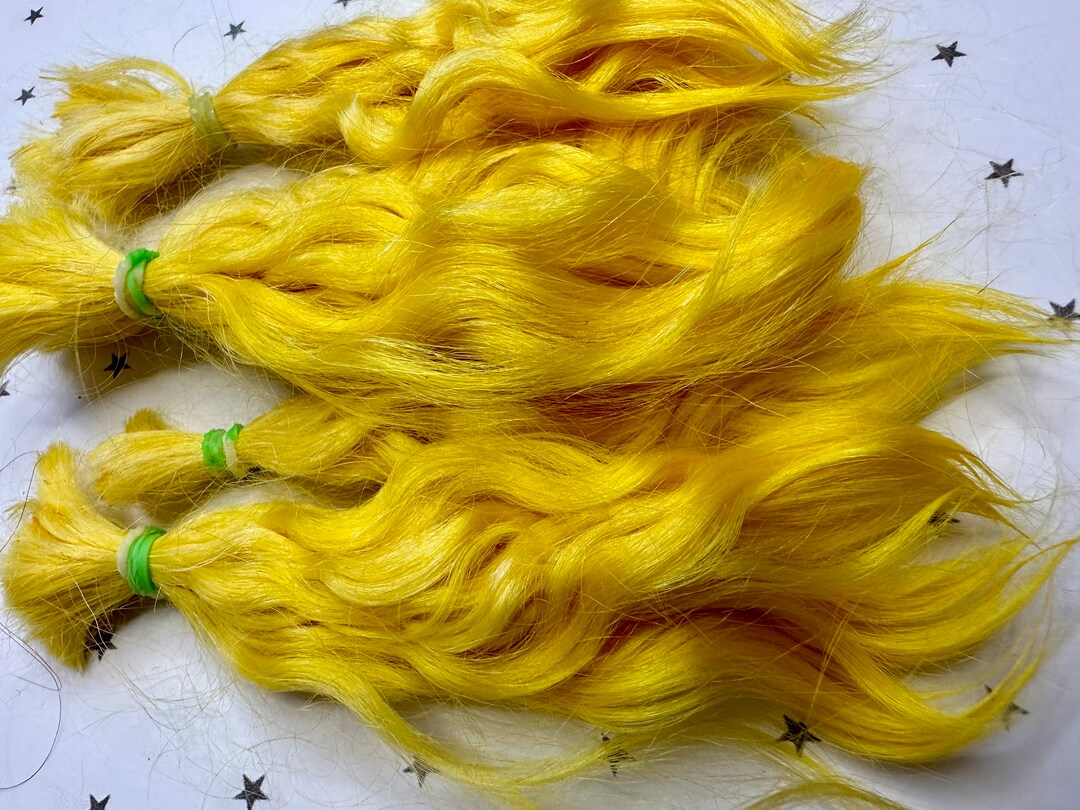 Doll Hair YELLOW 11-13 Cm 12g Organic Hair. Doll Reborn Hair Doll ...