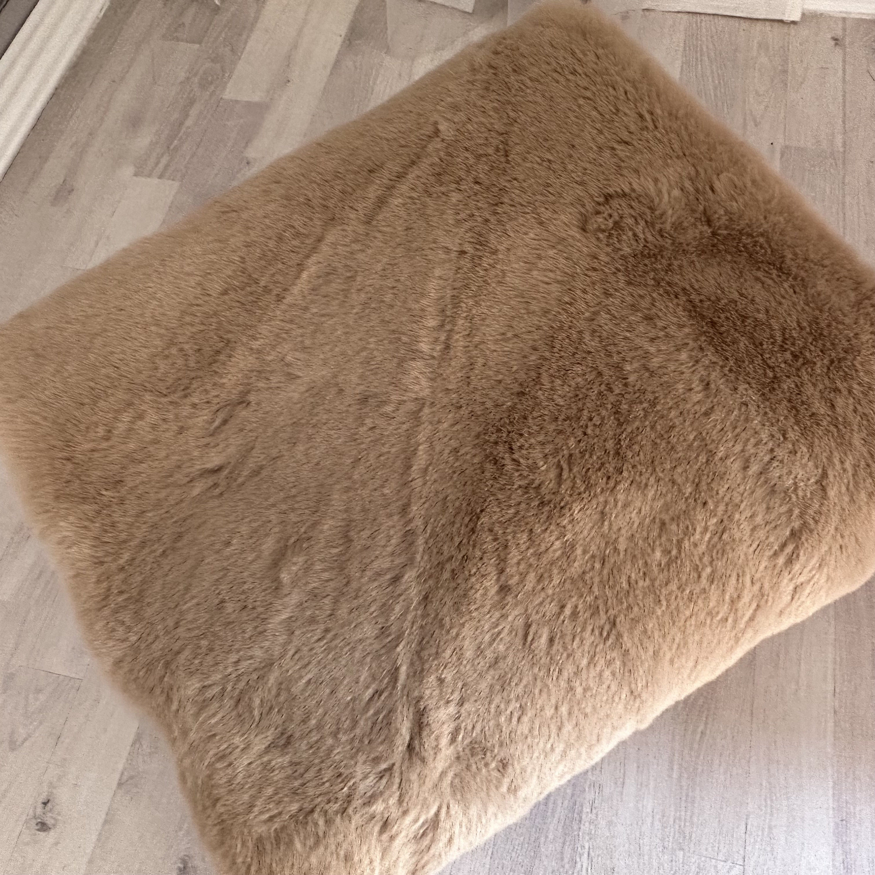ALPACA Light Brown Faux Fur Fabric in Craft Squares 20x20 Inch 50x50cm ...