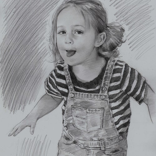 Custom Pencil Portrait Handmade Pencil Drawing From Your Photo
