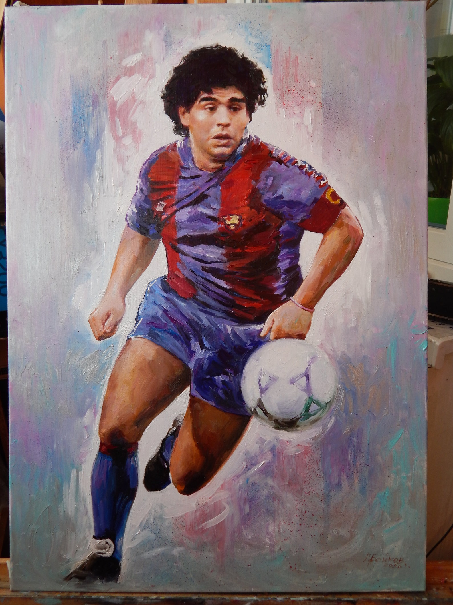 Portrait of Maradona Custom Oil Painting Portrait From Photo - Etsy