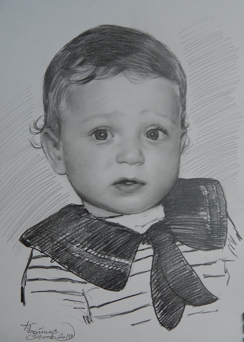 3 Persons Digital Custom Portrait From Photo Pencil Portrait - Etsy