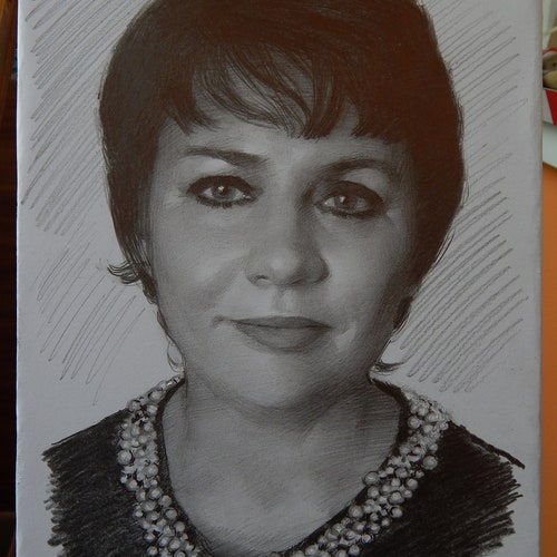 Custom Pencil Portrait Handmade Pencil Drawing From Your Photo