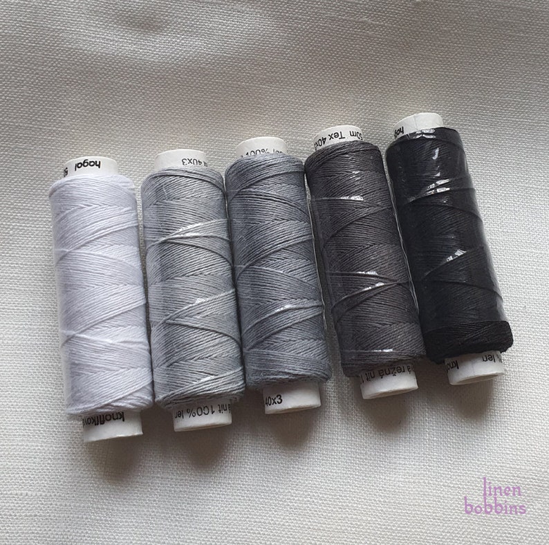 23 Spools of Linen Thread of Different Shades - Czech Linen Threads ...