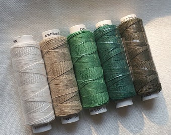 Five Spools of Linen Thread Grey Shades Set Greys Colourway | Etsy