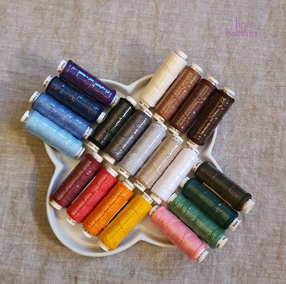 Five Spools of Linen Thread - Brown Shades Set Browns Colourway Sewing ...