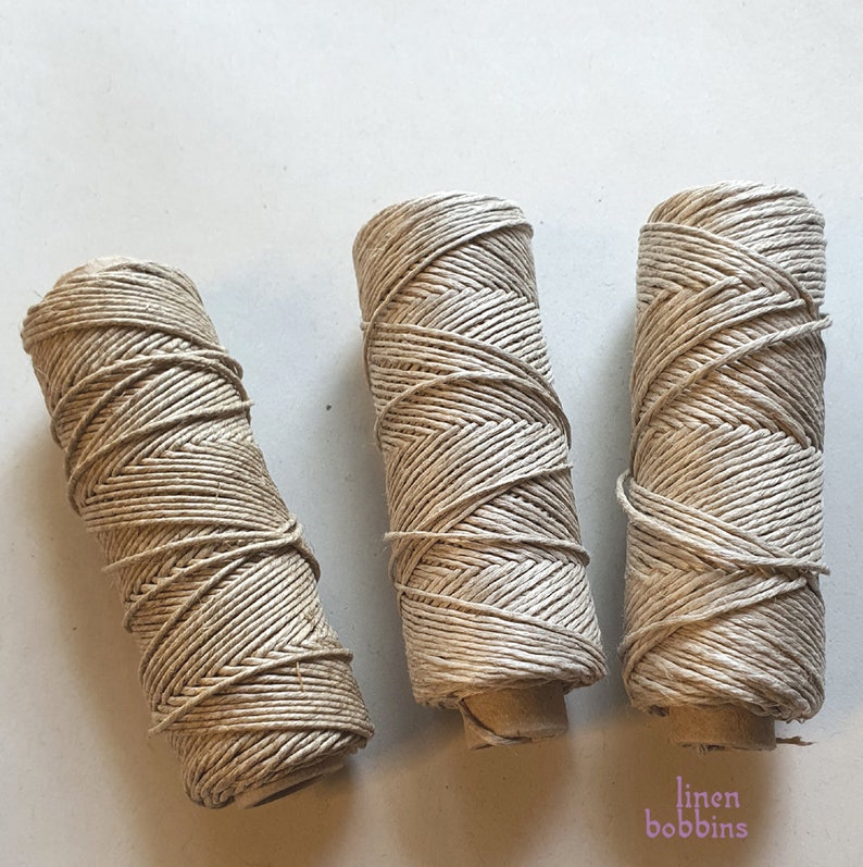 1/5/10 Bobbins of Linen Cord Linen Threads 3 Ply Natural Grey/beige ...