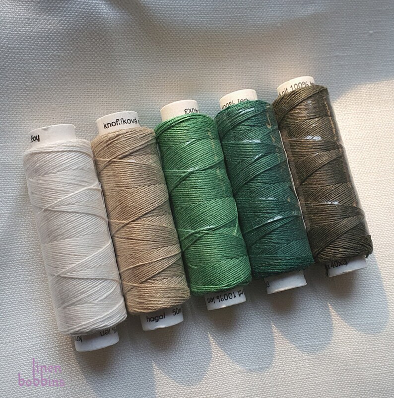 23 Spools of Linen Thread of Different Shades - Czech Linen Threads ...