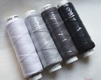 Five Spools of Linen Thread Grey Shades Set Greys Colourway | Etsy