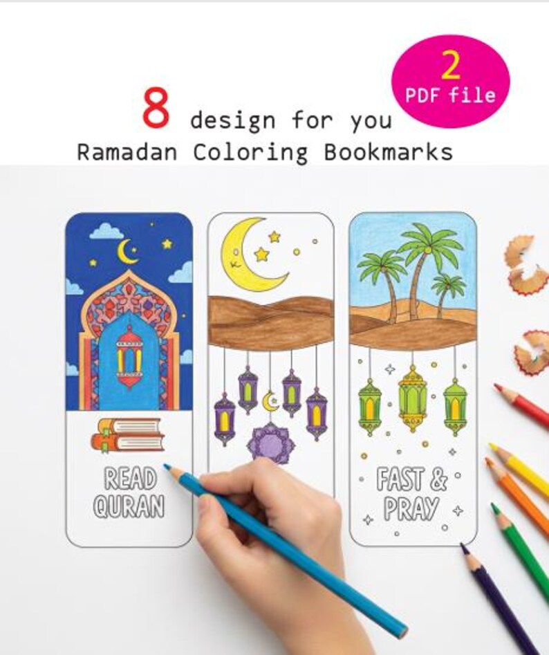 Ramadan Bookmark Printable for Kids | Islamic Bookmark Set | Ramadan ...