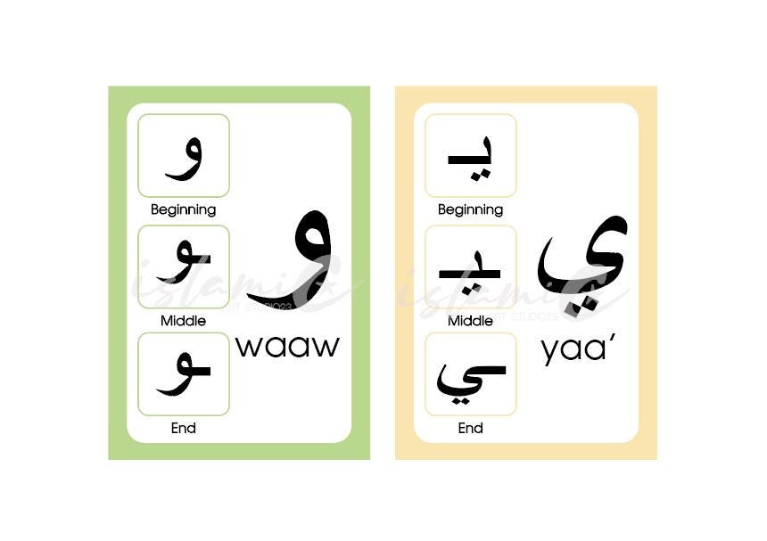 Arabic Alphabet Flashcards Learn Arabic Letters for Kids, Printable ...