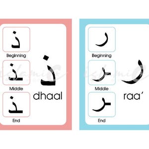 Arabic Alphabet Flashcards Learn Arabic Letters for Kids, Printable ...