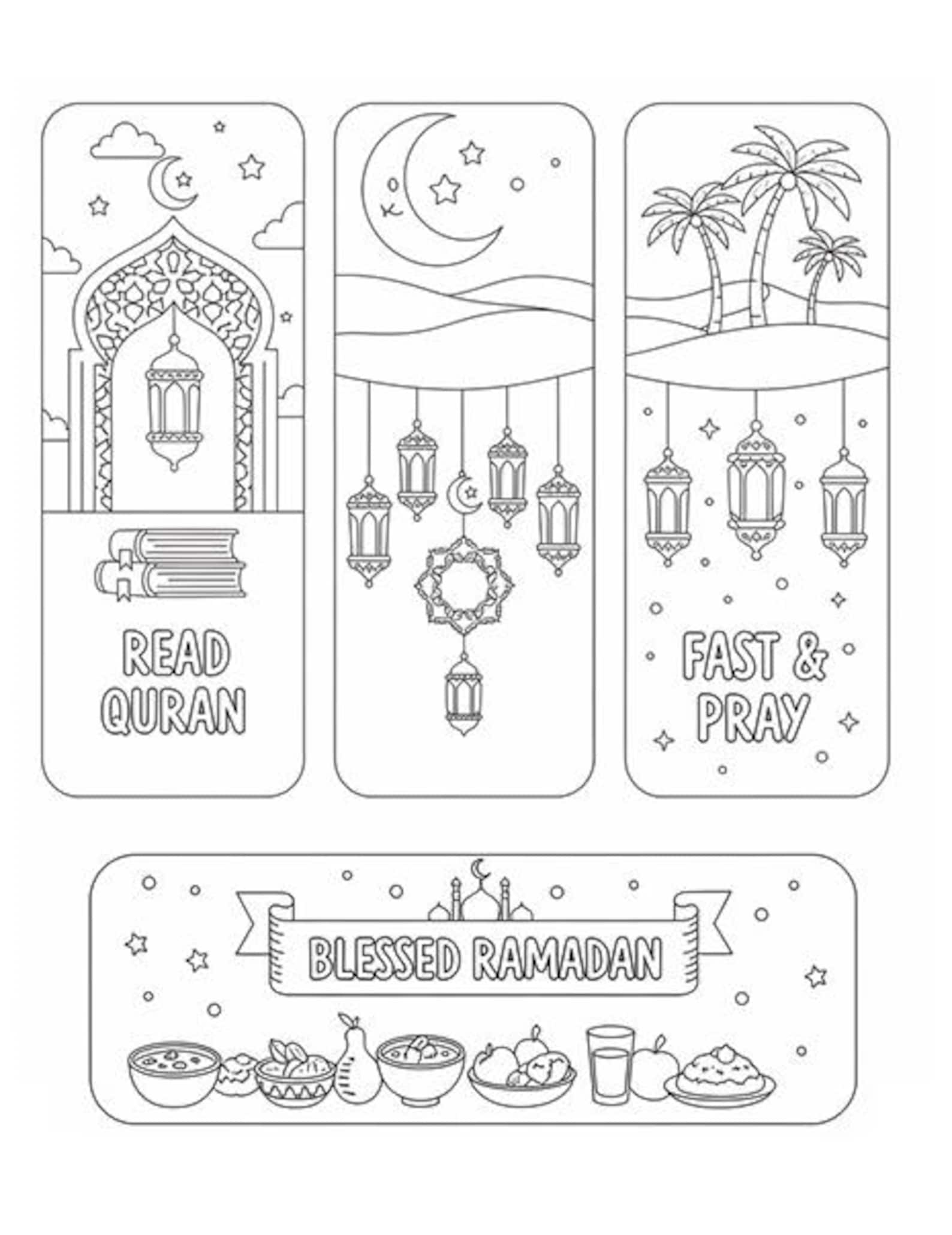 Ramadan Bookmark Printable for Kids | Islamic Bookmark Set | Ramadan ...
