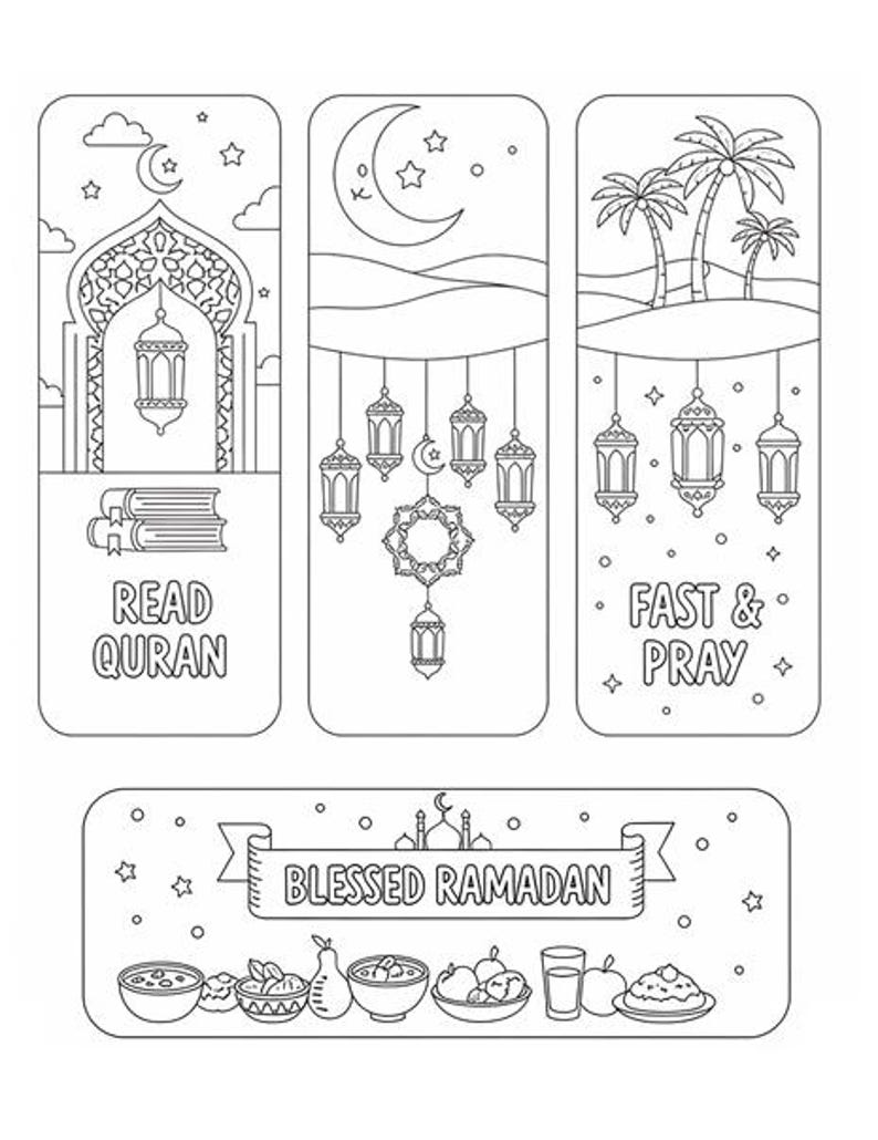Ramadan Bookmark Printable for Kids | Islamic Bookmark Set | Ramadan ...