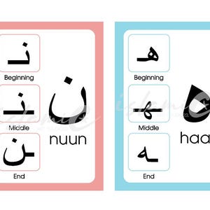 Arabic Alphabet Flashcards Learn Arabic Letters for Kids, Printable ...